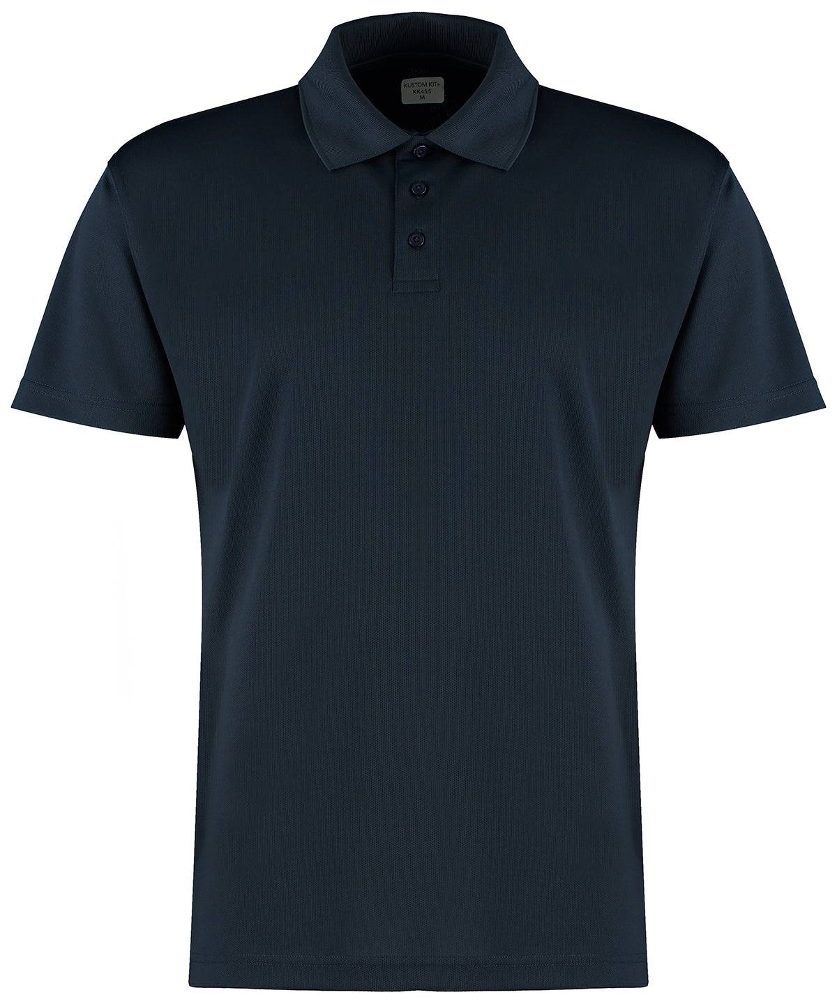 Kustom Kit - Regular fit Cooltex® plus micro mesh polo - Navy - Add Yo – Workwear Superstore