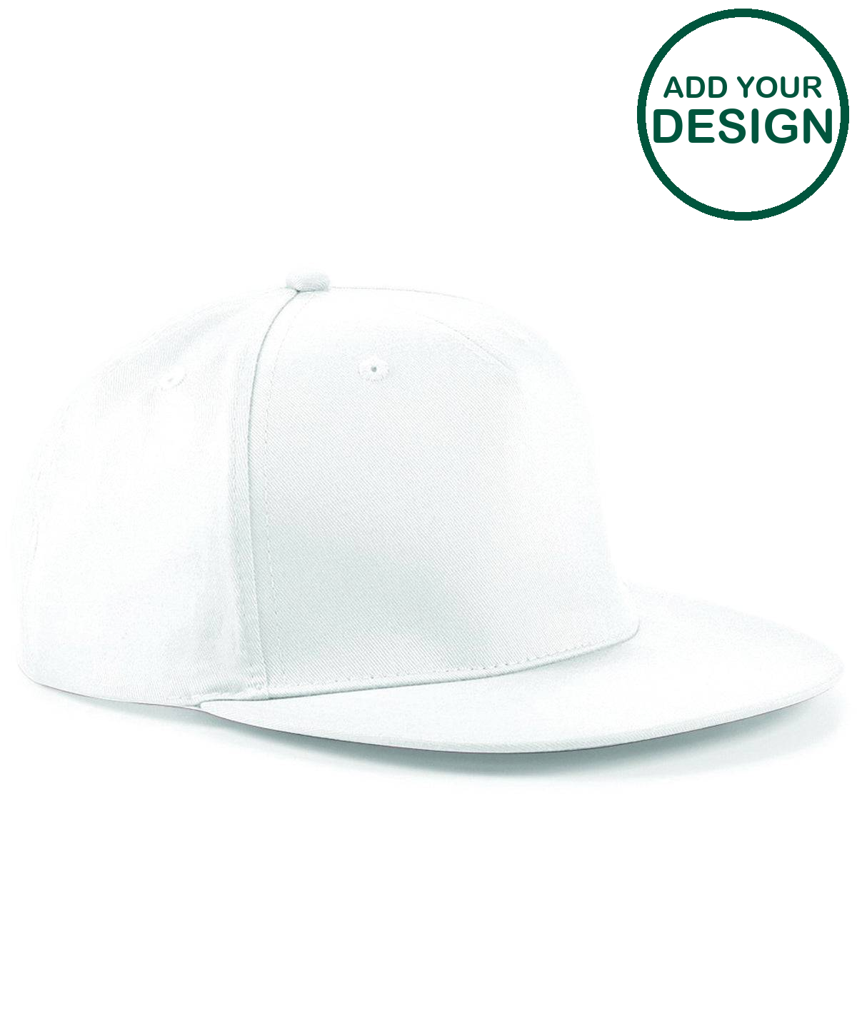 Beechfield - 5-panel snapback rapper cap - White - Add Your Design/Log ...