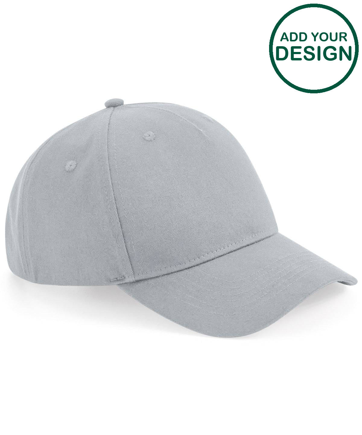 Beechfield - Organic cotton 5-panel cap - Light Grey - Add Your Design ...