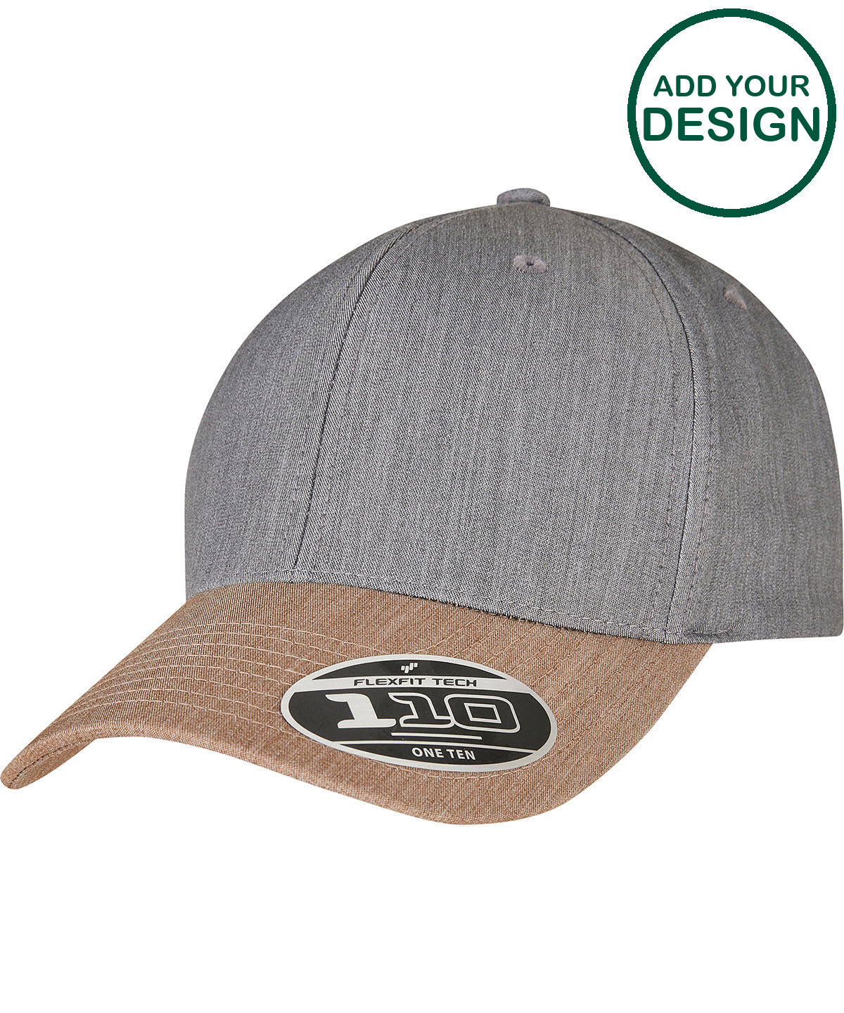 Flexfit by Yupoong - 110 Melange mix cap (110MM) - Grey/Khaki - Add Yo ...