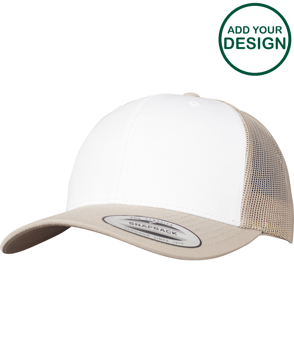 Flexfit by Yupoong - Retro trucker coloured front (6606CF) - Khaki/Whi ...
