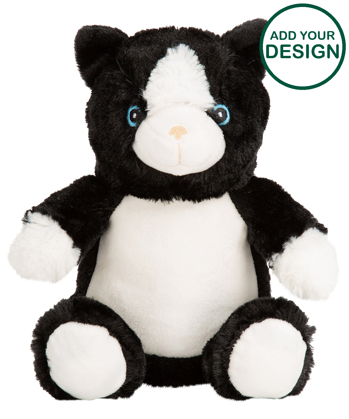 Mumbles - Printme mini teddy - Cat Black/White - Add Your Design/Logo ...