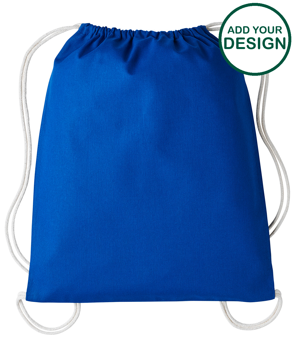 Nutshell® - Gymsac with cords - Royal/Natural - Add Your Design/Logo ...