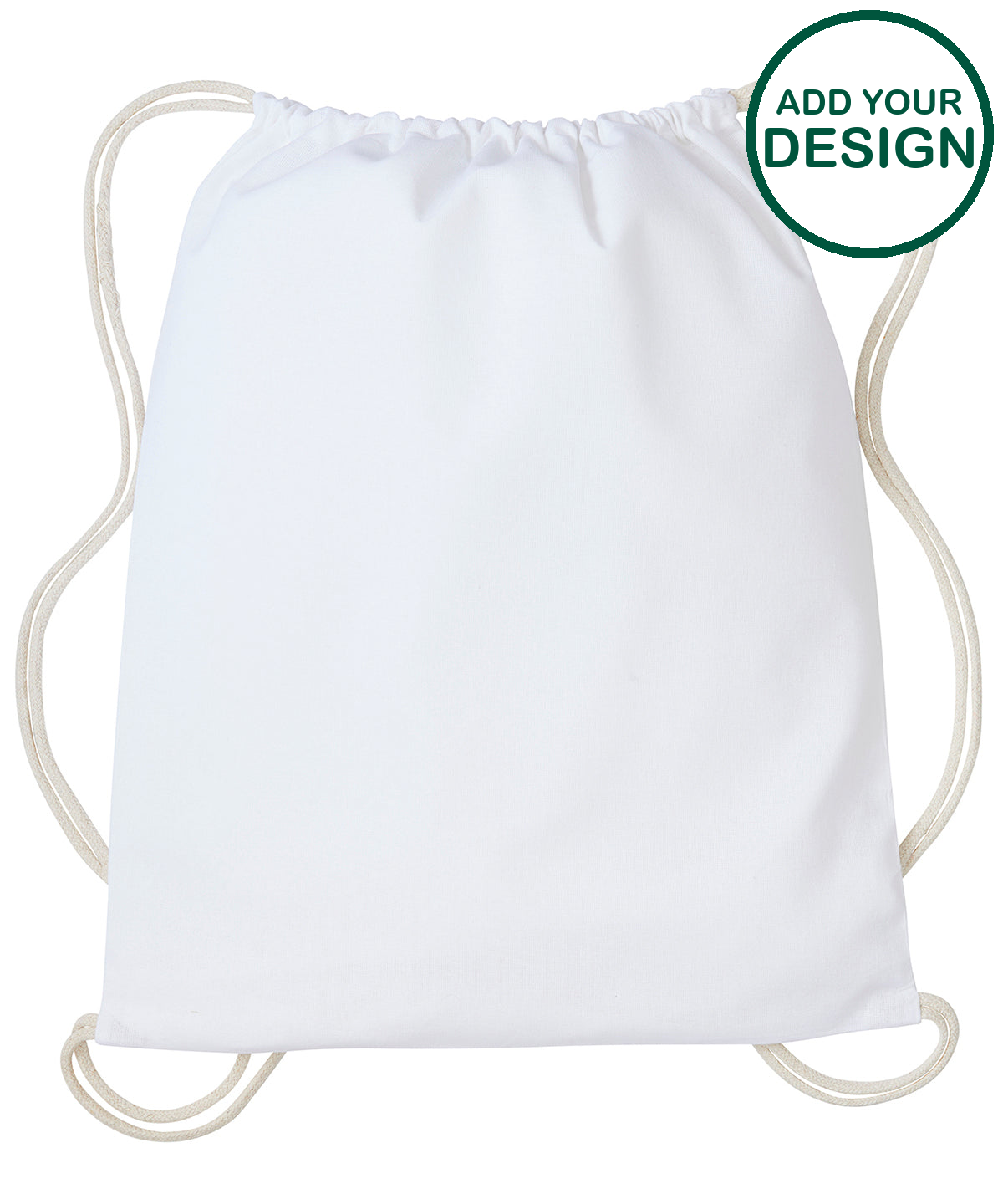 Nutshell® - Gymsac with cords - White/Natural - Add Your Design/Logo ...