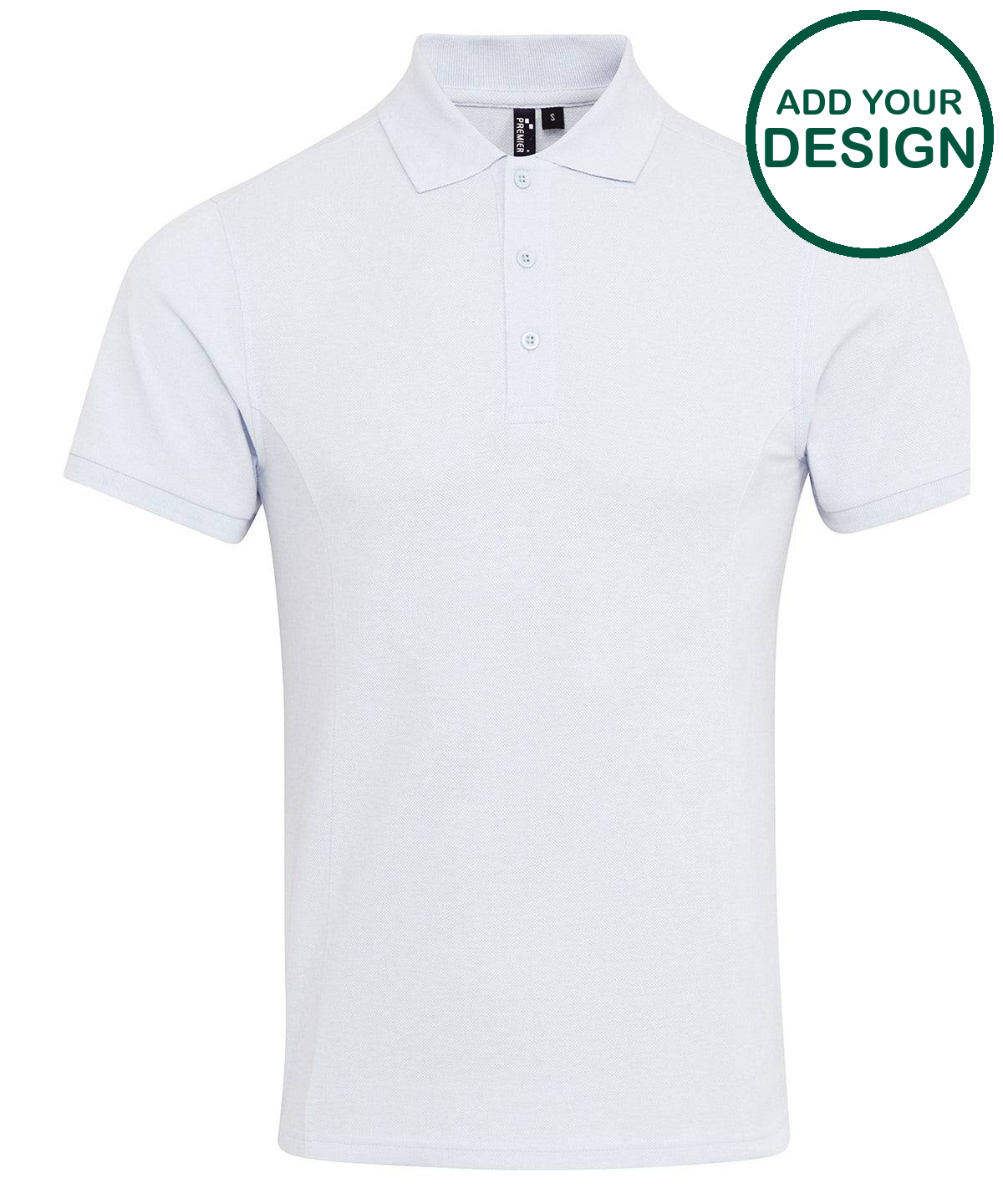 Premier - Coolchecker® plus pique polo - White - Add Your Design/Logo ...