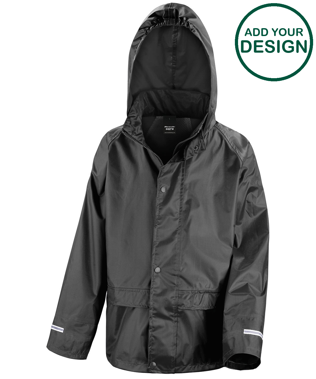 Result Core - Core junior rain jacket - Black - Add Your Design/Logo ...