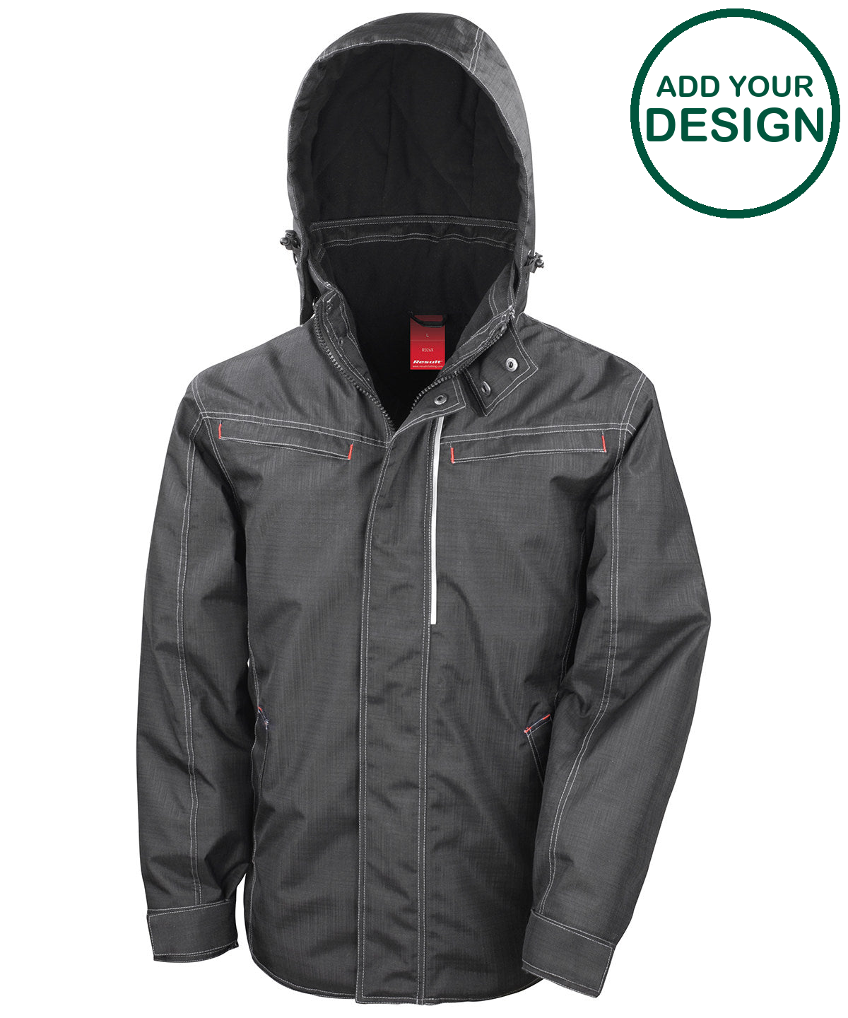 Result - Denim texture rugged jacket - Black - Add Your Design/Logo ...
