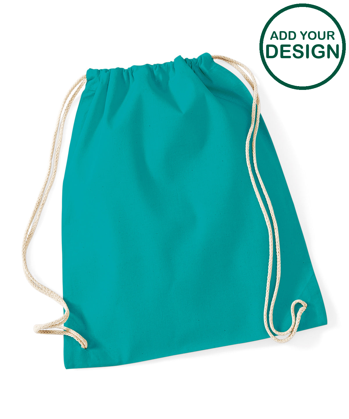 Westford Mill - Cotton gymsac - Emerald - Add Your Design/Logo ...