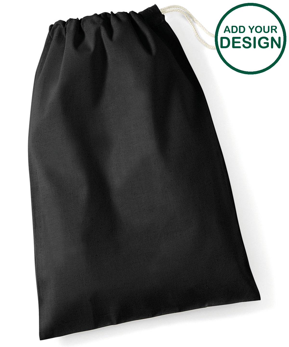 Westford Mill - Cotton stuff bag - Black - Add Your Design/Logo ...